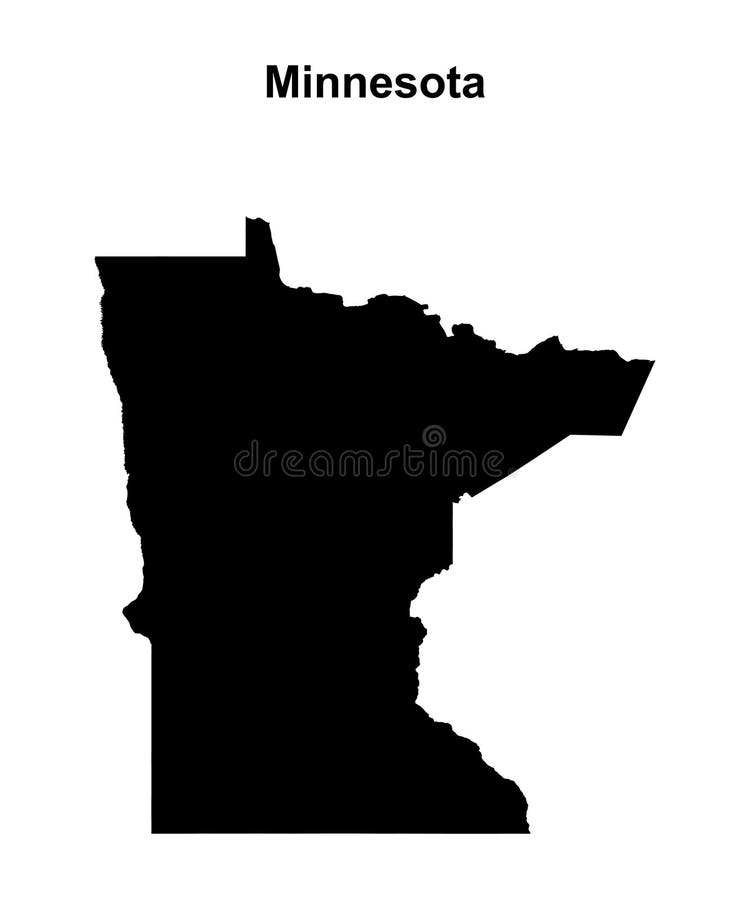 Minnesota outline map stock illustration. Illustration of boundary ...