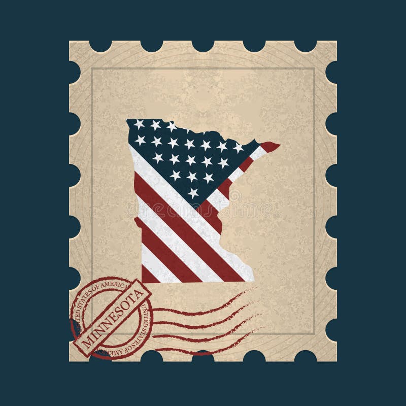 Minnesota Postage Stamp. Vector Illustration Decorative Design Stock ...