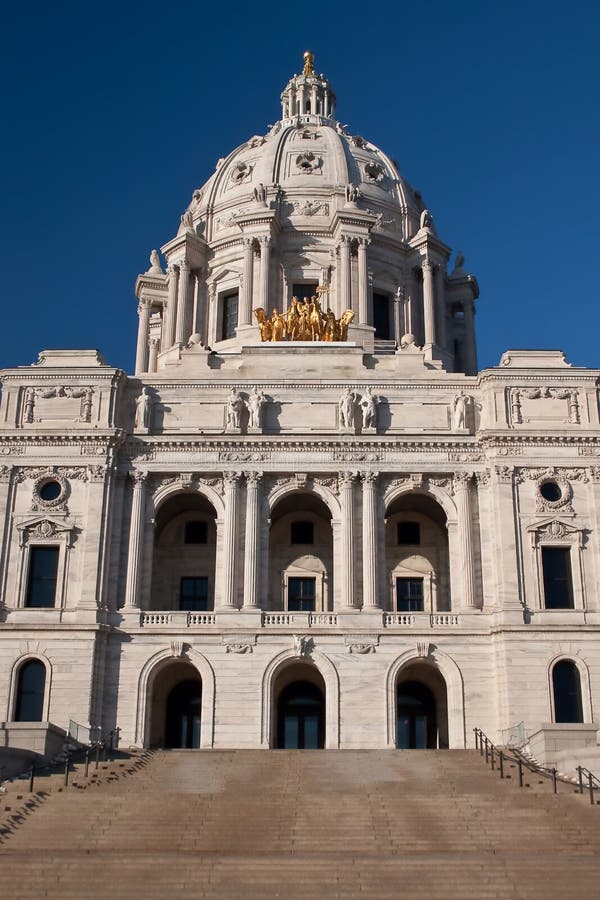 Minnesota State Capitol Dome and Horses St Paul MN Stock Photo - Image ...