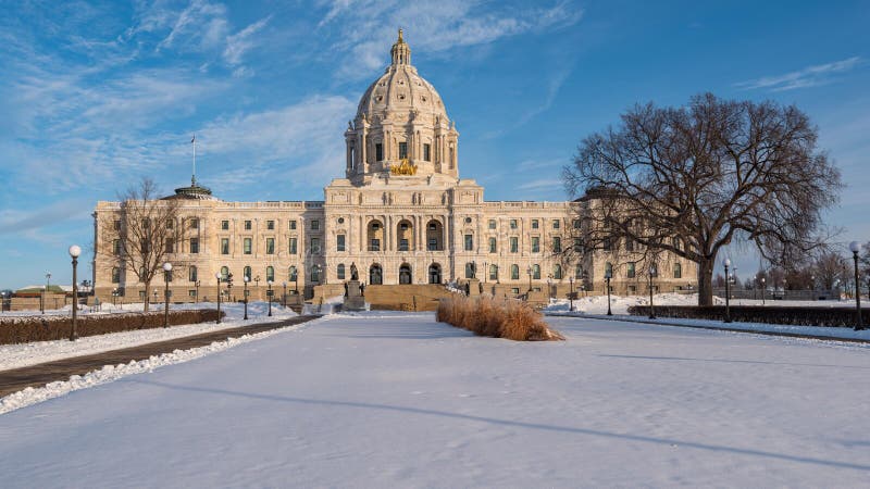 Minnesota State Capitol in Winter Stock Photo - Image of legislature ...