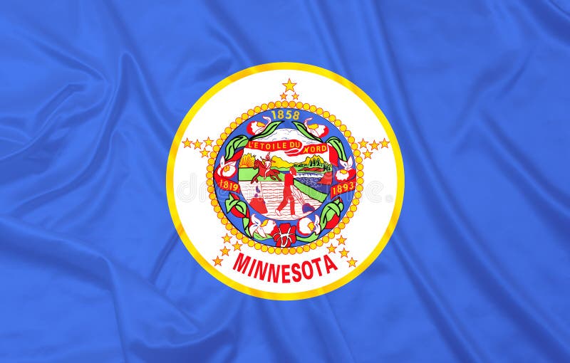 Minnesota state silk flag stock illustration. Illustration of emblem ...