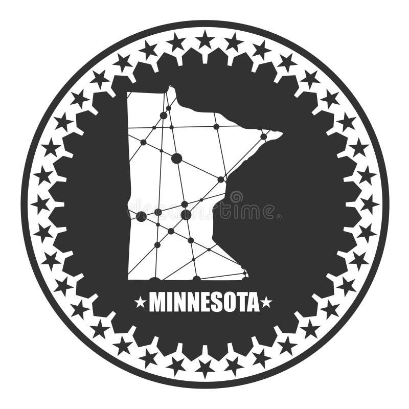 Minnesota state map stock vector. Illustration of entangled - 145188519