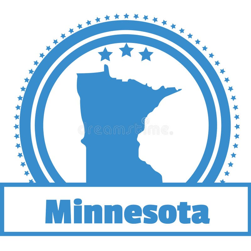 Minnesota State Map Label. Vector Illustration Decorative Design Stock ...