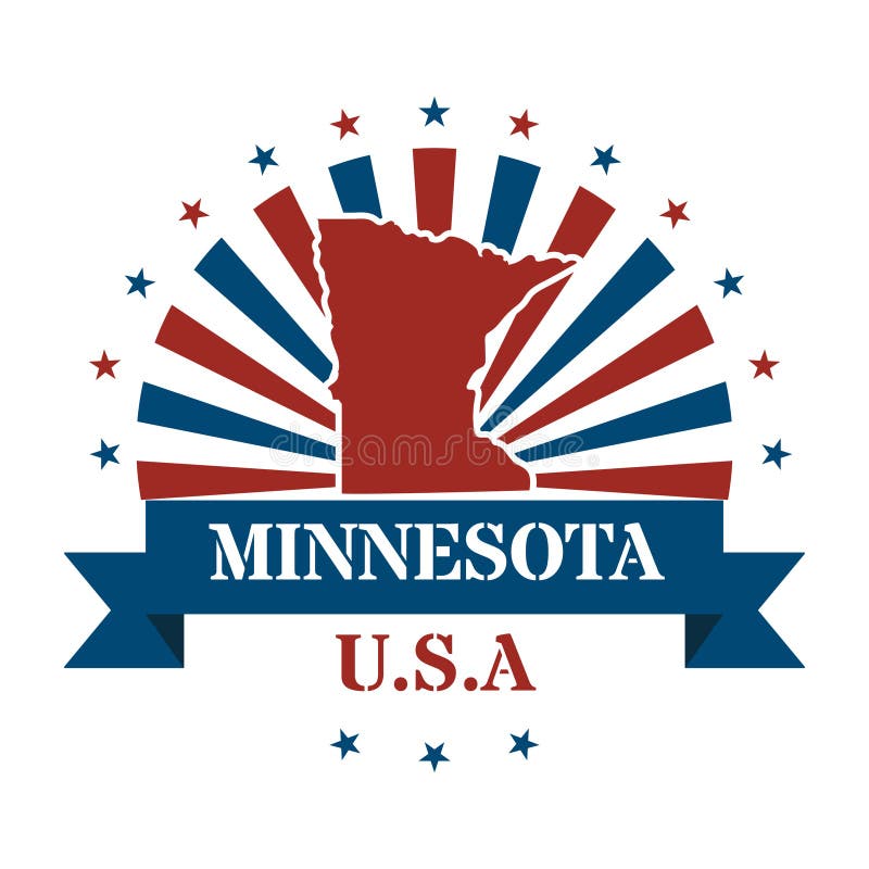 Minnesota State Map Label. Vector Illustration Decorative Design Stock ...