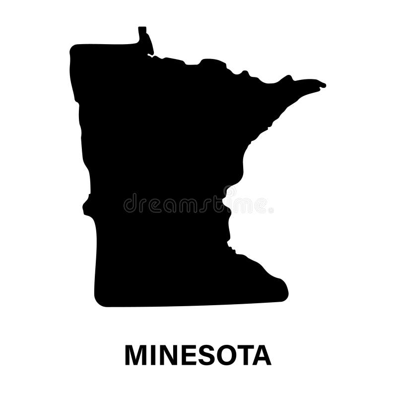 Minnesota State Map Silhouette Icon. Stock Vector - Illustration of ...