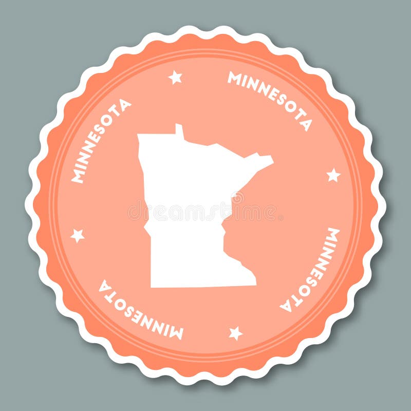 Minnesota Sticker Flat Design. Stock Vector - Illustration of land ...