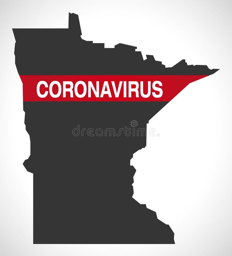 Minnesota USA Federal State Map with Coronavirus Warning Illustration ...