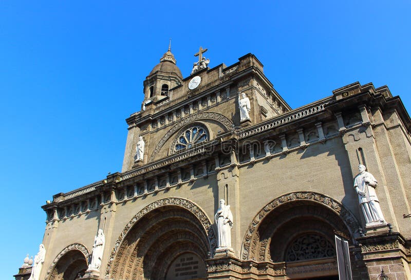 Manila Cathedral in Intramuros, Philippines Stock Image - Image of ...