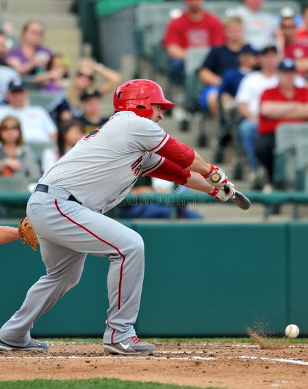 Minor League Baseball - Bunt Editorial Stock Image - Image of contact ...