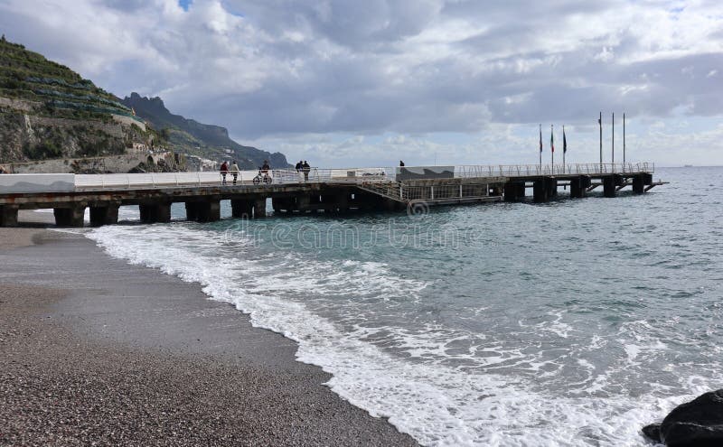 Minori - Molo Sulla Spiaggia Stock Photo - Image of tourism, seaside ...