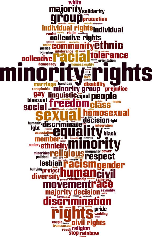 Minority rights word cloud stock vector. Illustration of prejudice ...