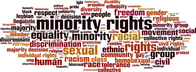 Minority rights word cloud stock vector. Illustration of ethnic - 162505520