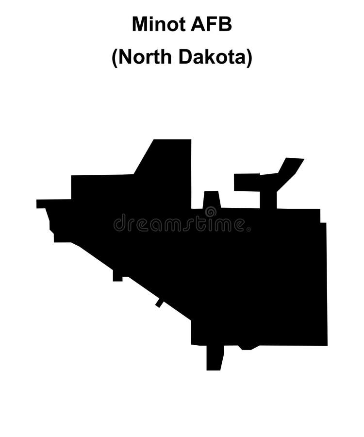 Minot AFB outline map stock vector. Illustration of silhouette - 387550999