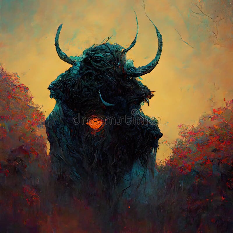 Minotaur Creature - Generative AI Stock Illustration - Illustration of ...