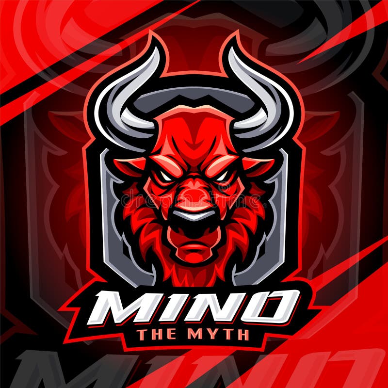 Minotaur Esport Mascot Logo Design Stock Vector - Illustration of ...