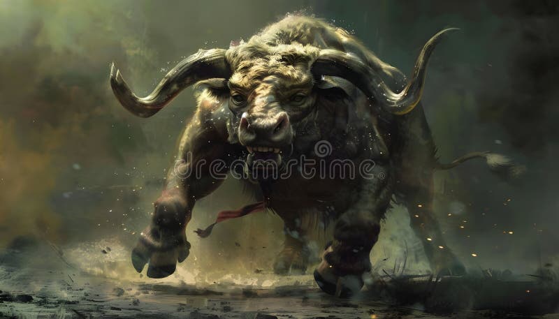Minotaur from Greek legend stock illustration. Illustration of ...