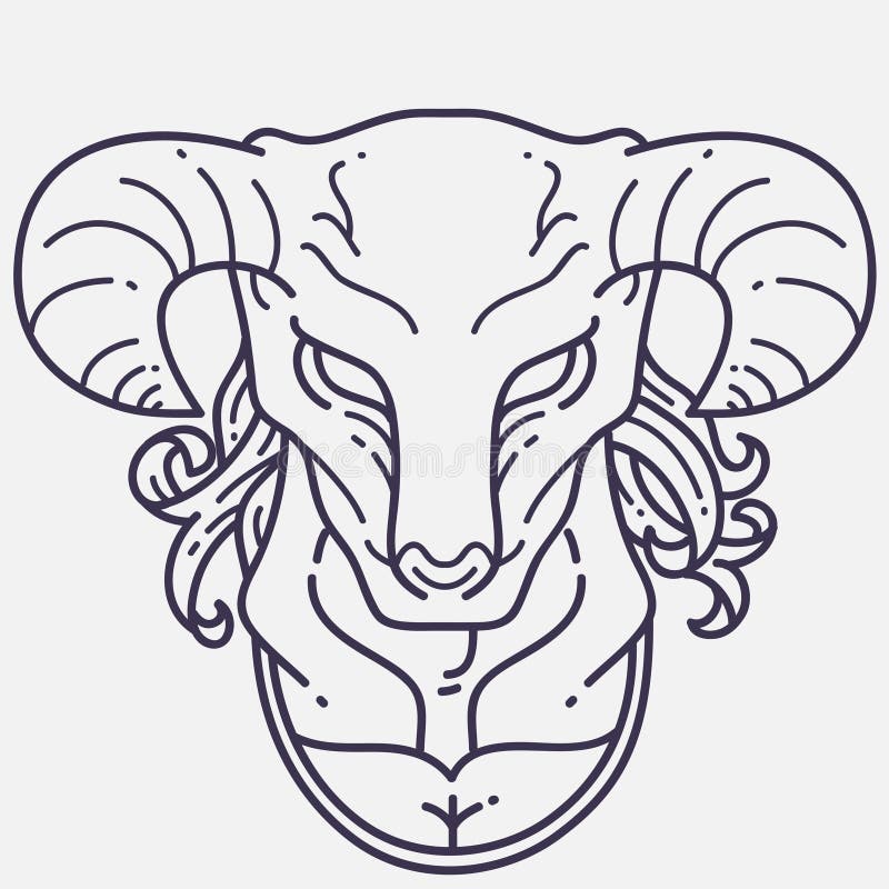 Minotaur Head stock vector. Illustration of modern, intimidating - 84031450