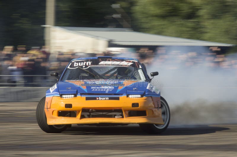 Blue Car Drifting at a Competition Editorial Photography - Image of ...