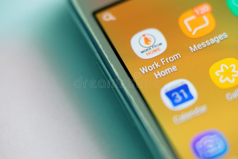 Minsk,Belarus -april 09 2020. View of Work from Home Icon on the ...