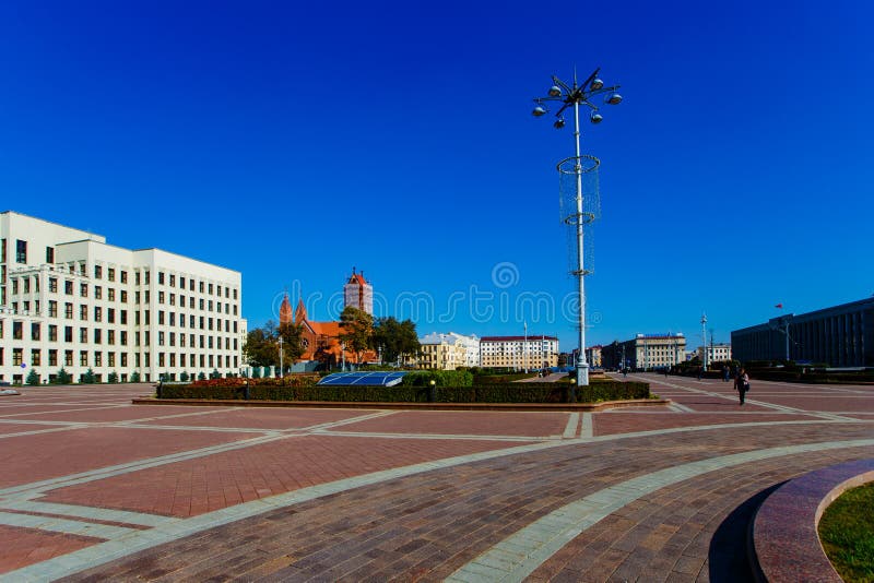 Minsk, Belarus. the Central Square of Minsk. Peak Hour Editorial Photo ...
