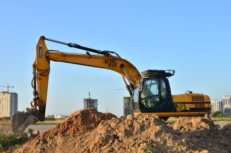 Excavator JCB Working at Construction Site Editorial Photography ...