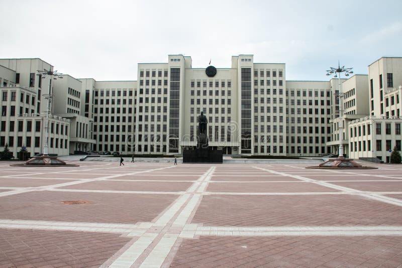 Minsk. Belarus. 04.20.2022. the House of the Government of the Republic ...