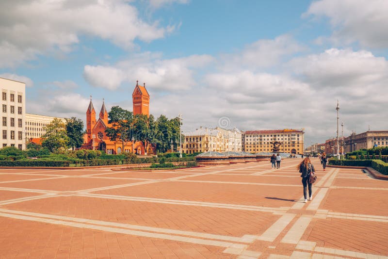 Minsk, Belarus. Independence Square, the Main Square of Minsk in ...