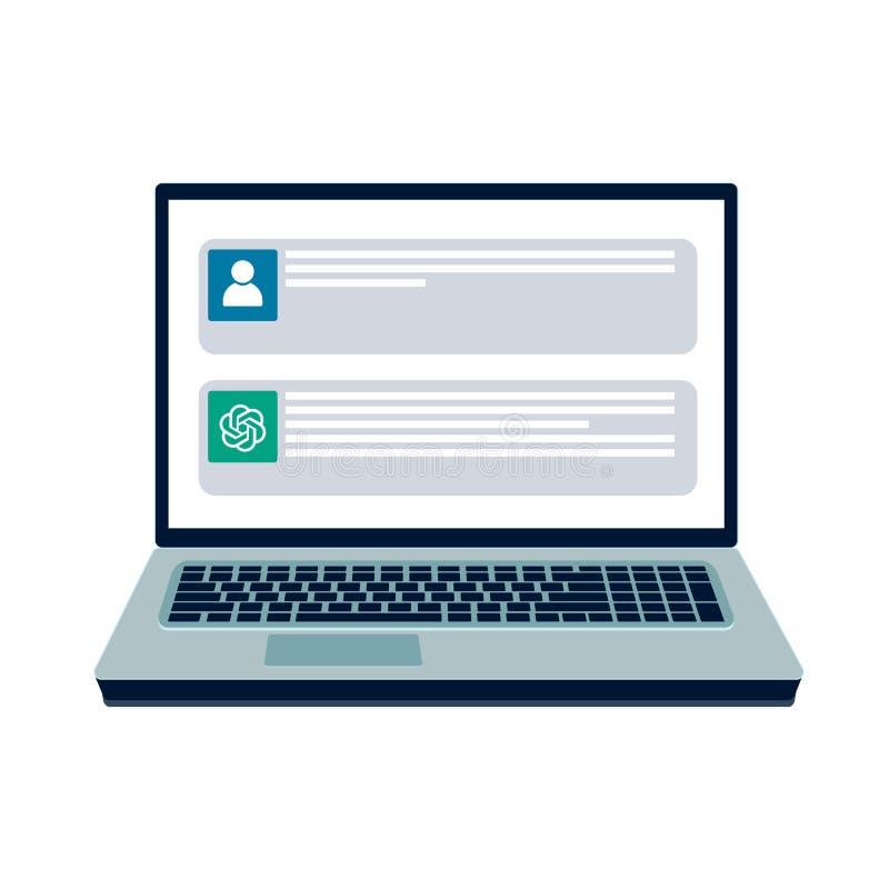 Minsk, Belarus - 03-27-2023. Laptop with Artificial Chatbot System ...