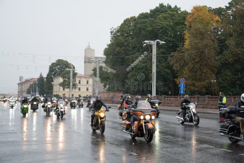 MINSK, BELARUS - September 15, 2018. Motorcycle Parade Harley-Davidson ...