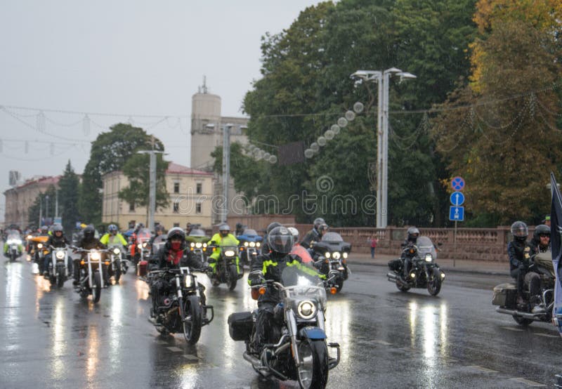 MINSK, BELARUS - September 15, 2018. Motorcycle Parade Harley-Davidson ...