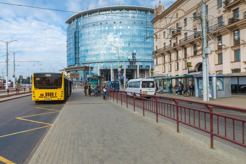 MINSK, BELARUS - SEPTEMBER 11, 2018: View of Center of Minsk. St ...
