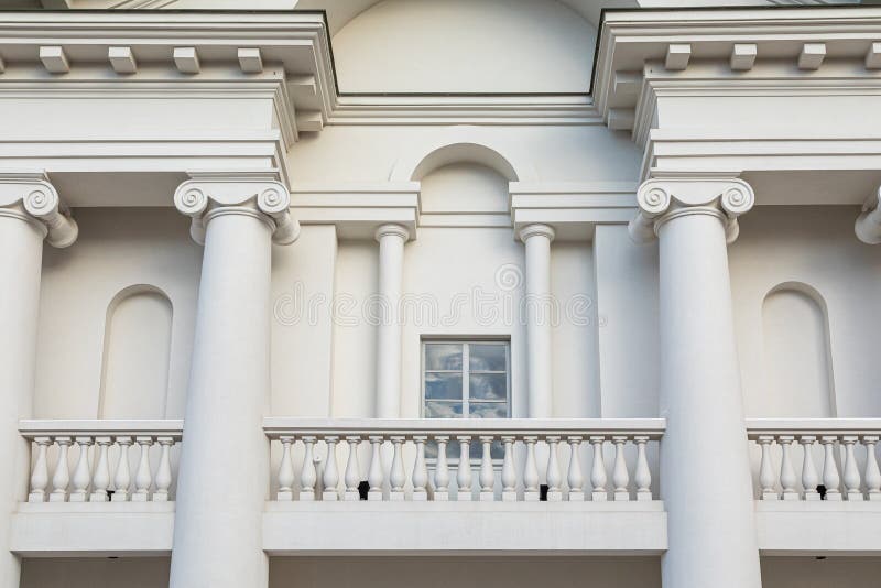Minsk Classical City Hall White Balcony Stock Photo - Image of balcony ...