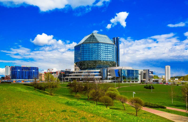 Minsk, National Library editorial image. Image of modern - 95456205