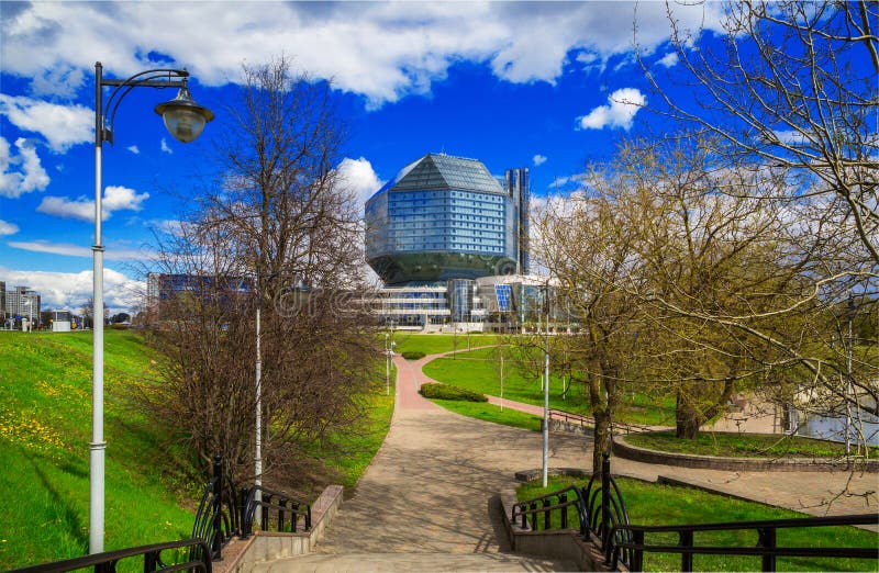 Minsk, National Library stock photo. Image of building - 92672906