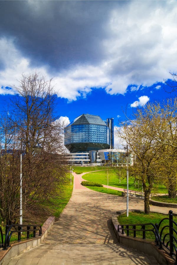 Minsk, National Library stock photo. Image of cityscape - 92672896