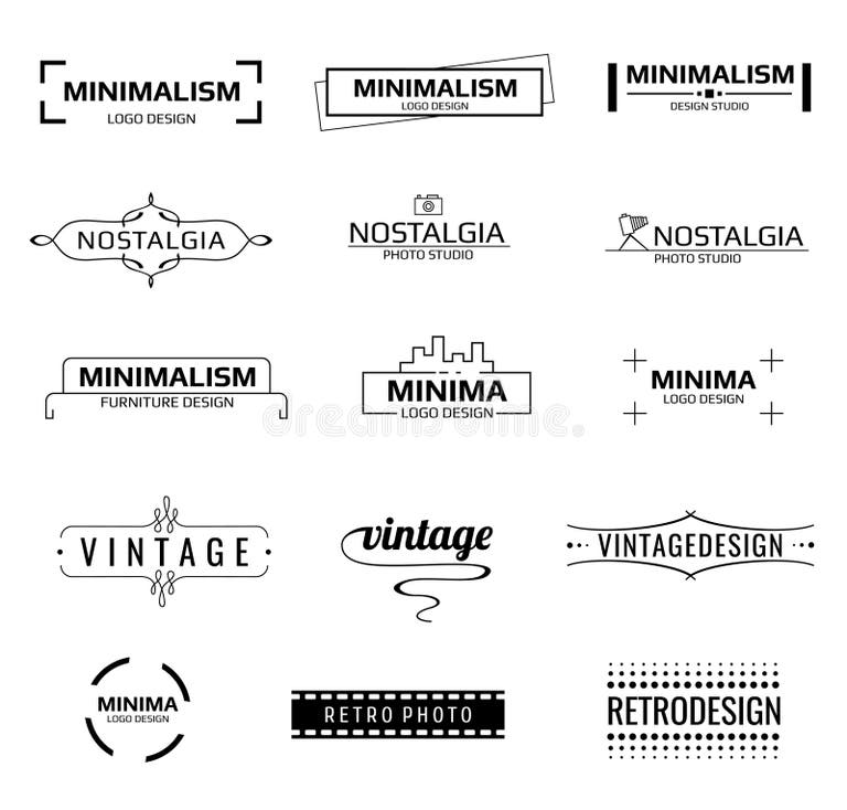 Minsta Moderna Vektorlogoer Vektor Illustrationer - Illustration av ...