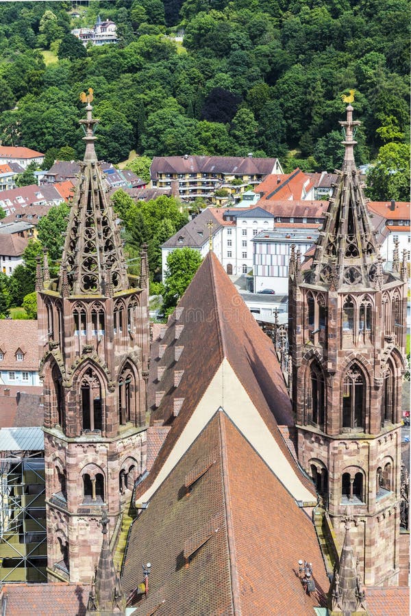 Architecture, Minster Church In Freiburg, Germany Stock Image - Image ...