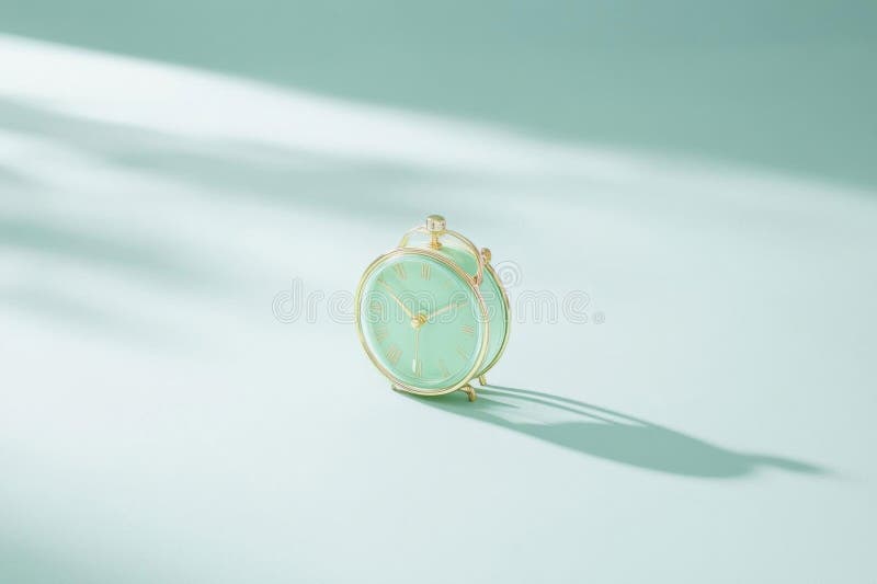 Mint Alarm Clock Ticks on Time with Sunlight and Shadow Display Time ...