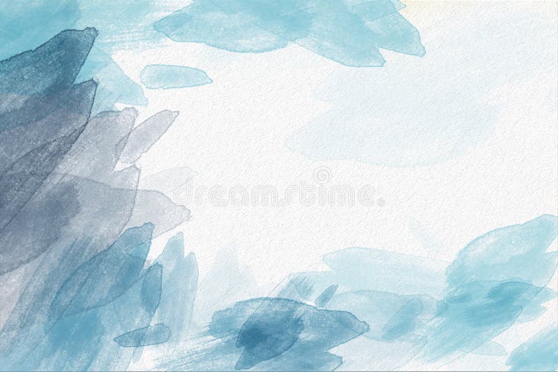 Mint and Blue Abstract Watercolor Texture Background. Brush Strokes on ...