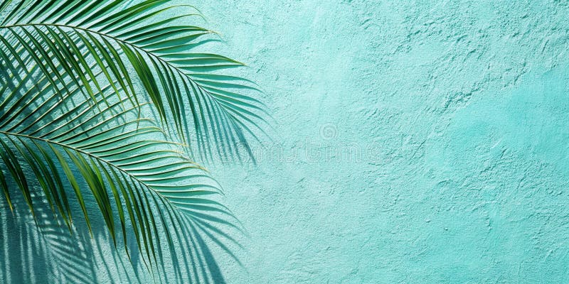 Mint Blue Cement Texture Wall with Leaf Plant Shadow Stock Illustration ...