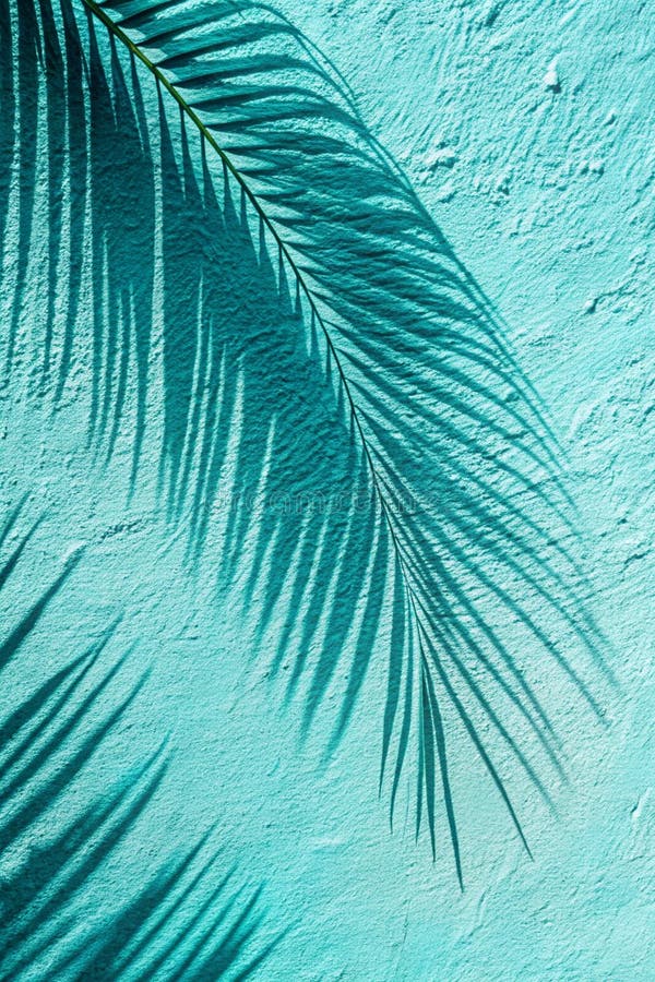Mint Blue Cement Texture Wall with Leaf Shadow Background Stock ...