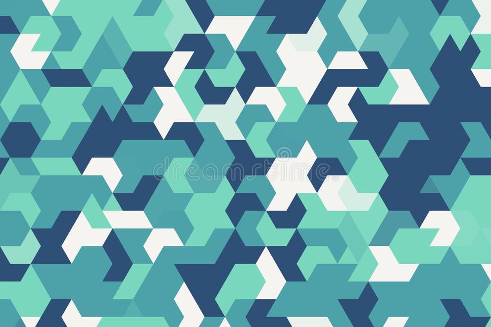 Mint and Blue Triangular Pixelated Pattern with Sleek Digital Symmetry ...