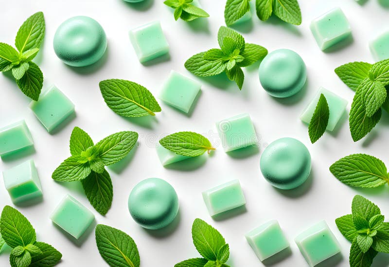 Mint Candies. Menthol Bonbons Stock Illustration - Illustration of ...