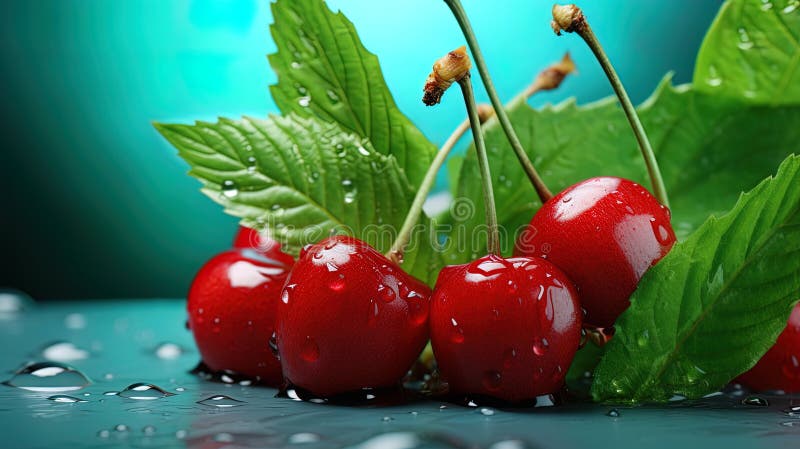 Mint-cherry Patterns, Photorealistic Scenes Stock Illustration ...