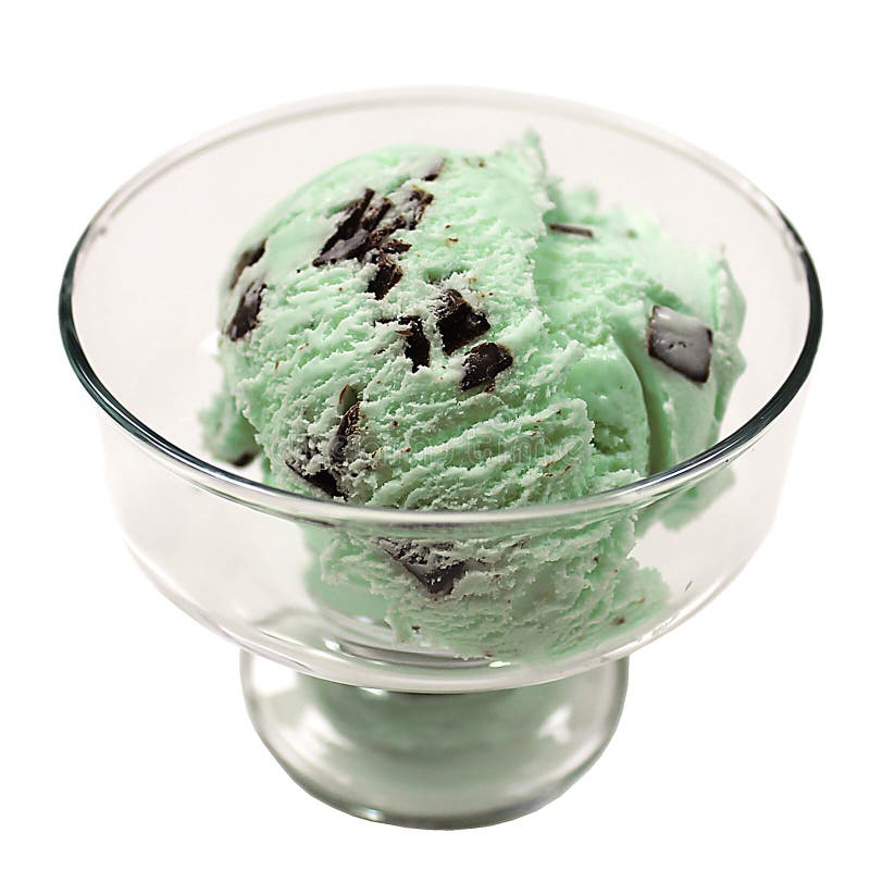 Mint Chocolate Chip Ice Cream Stock Image - Image of flavor, treat ...