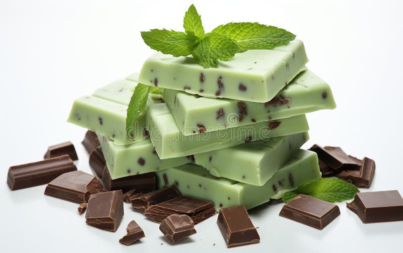Mint Chocolate Transparent Background -Generative Ai Stock Illustration ...