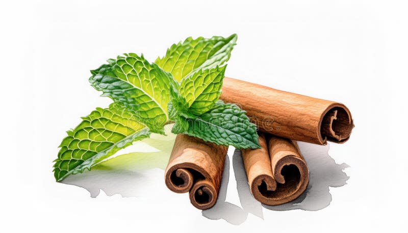 Mint and Cinnamon Fusion stock illustration. Illustration of flavor ...