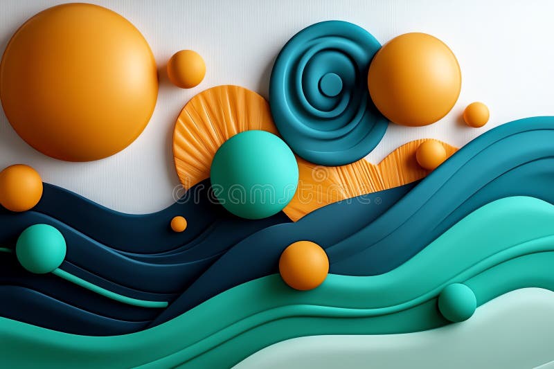 Mint Color Abstract Art with Geometric Patterns, Illustrated in a Scene ...