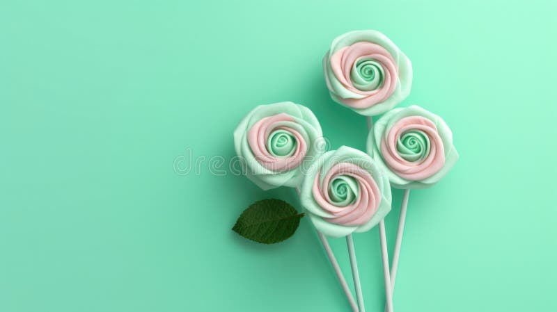 Mint Color Items on a Pink Background. Visualization of the Space of a ...
