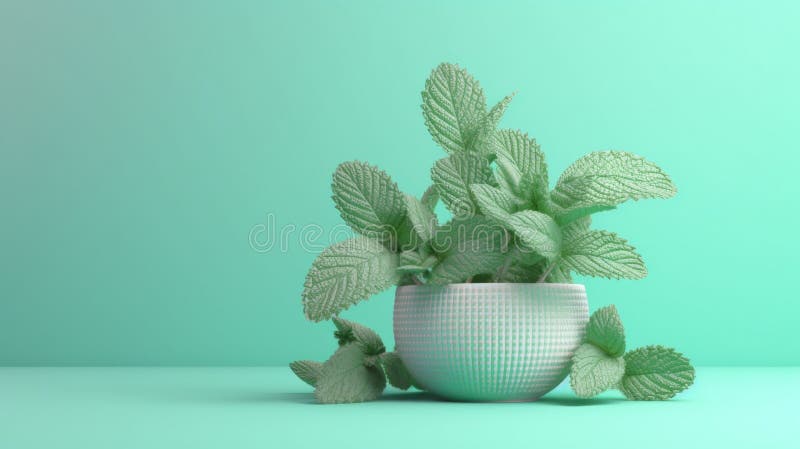 Mint Color Items on a Pink Background. Visualization of the Space of a ...